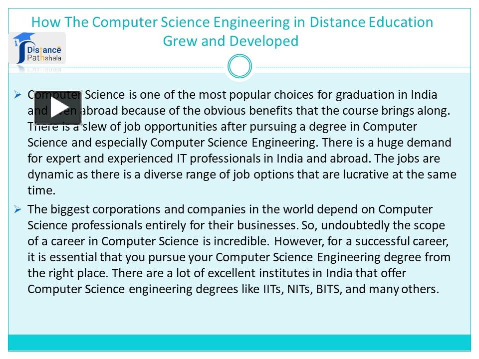 PPT – How The Computer Science Engineering in Distance Education Grew ...