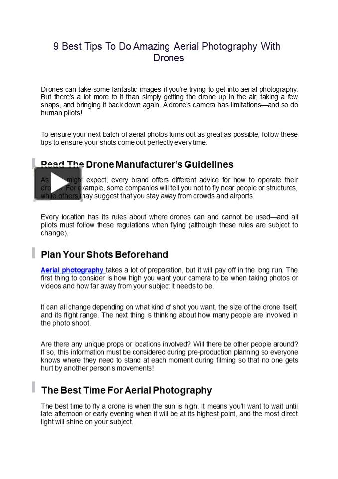9 Best Tips To Do Amazing Aerial Photography With Drones presentation ...