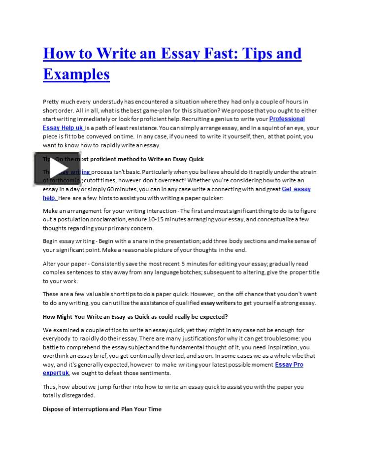 How to Write an Essay Fast presentation | free to download