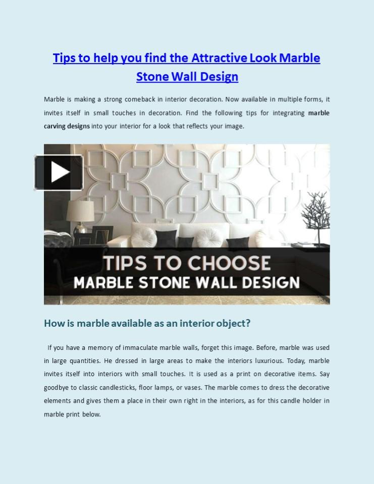 PPT – Tips to help you find the Attractive Look Marble Stone Wall ...