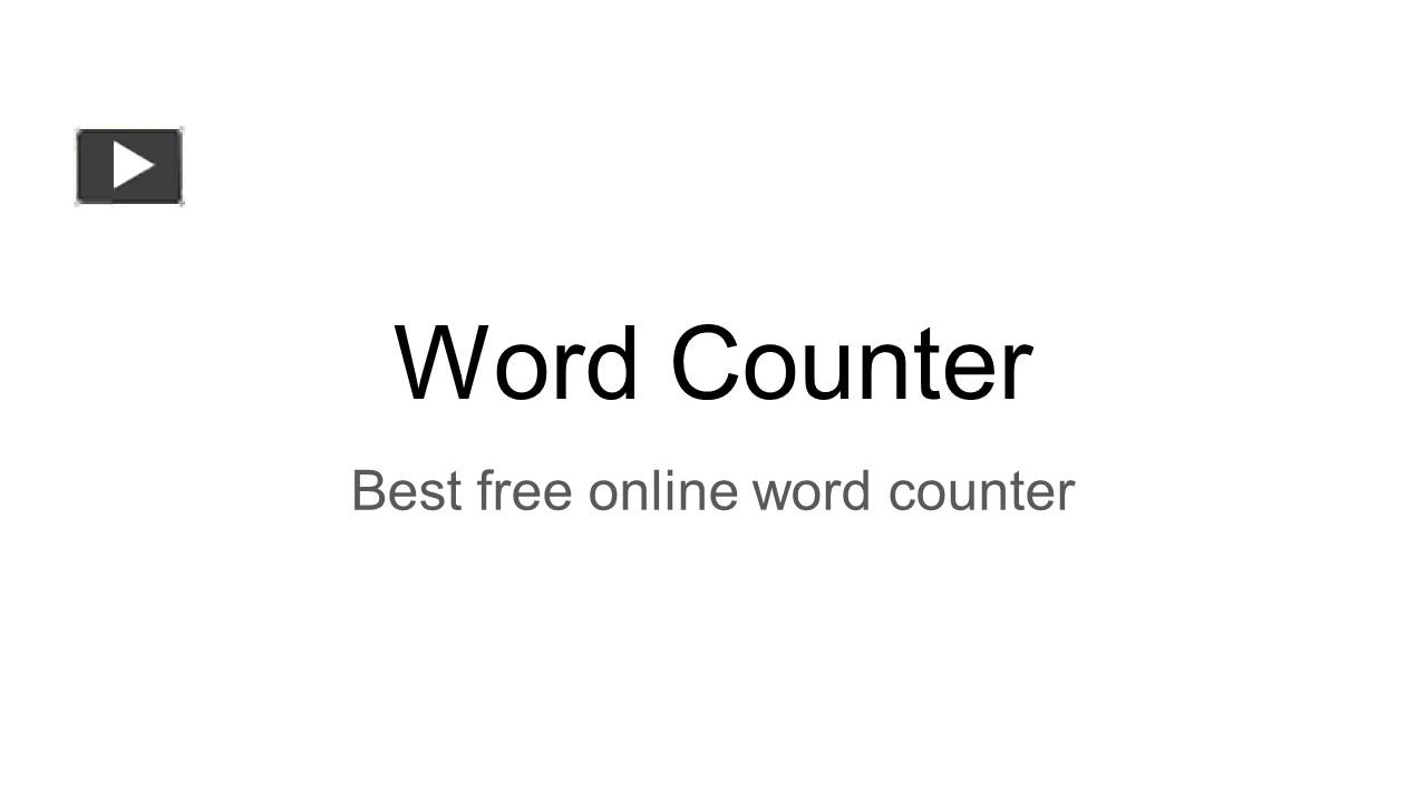 what is word counter presentation | free to download