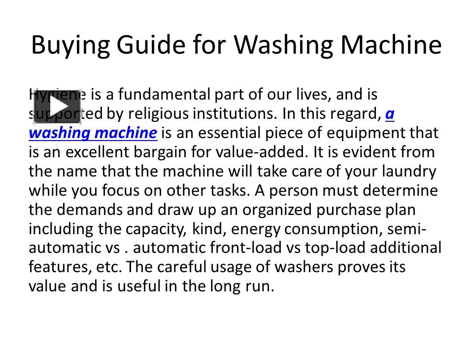 PPT – Buying Guide for Washing Machine PowerPoint presentation | free ...
