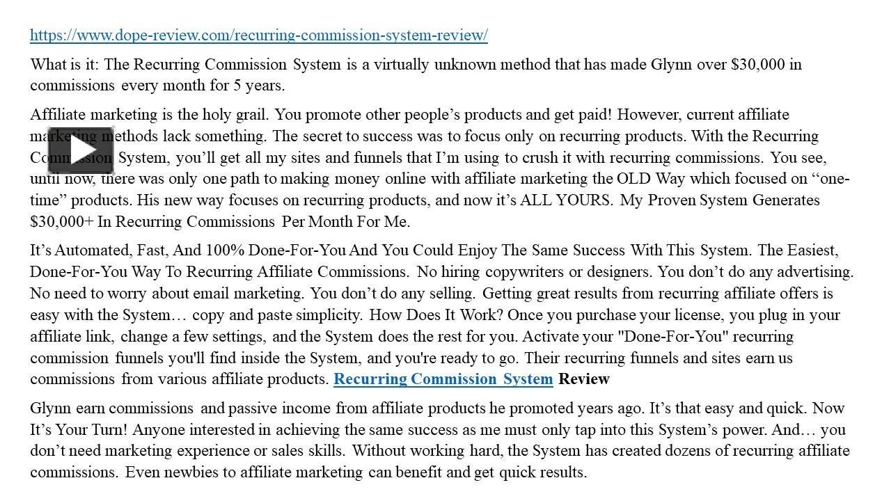 PPT – Recurring Commission System Review PowerPoint presentation | free ...