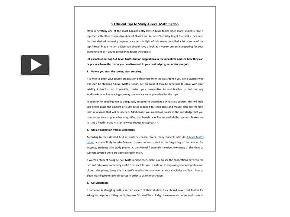 PPT – 5 Efficient Tips to Study A-Level Math Tuition PowerPoint ...