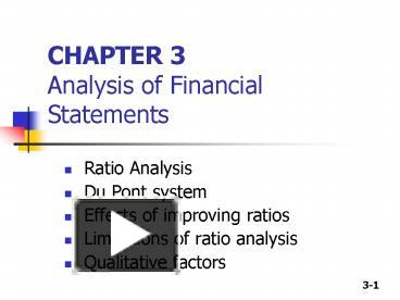 PPT – CHAPTER 3 Analysis of Financial Statements PowerPoint ...