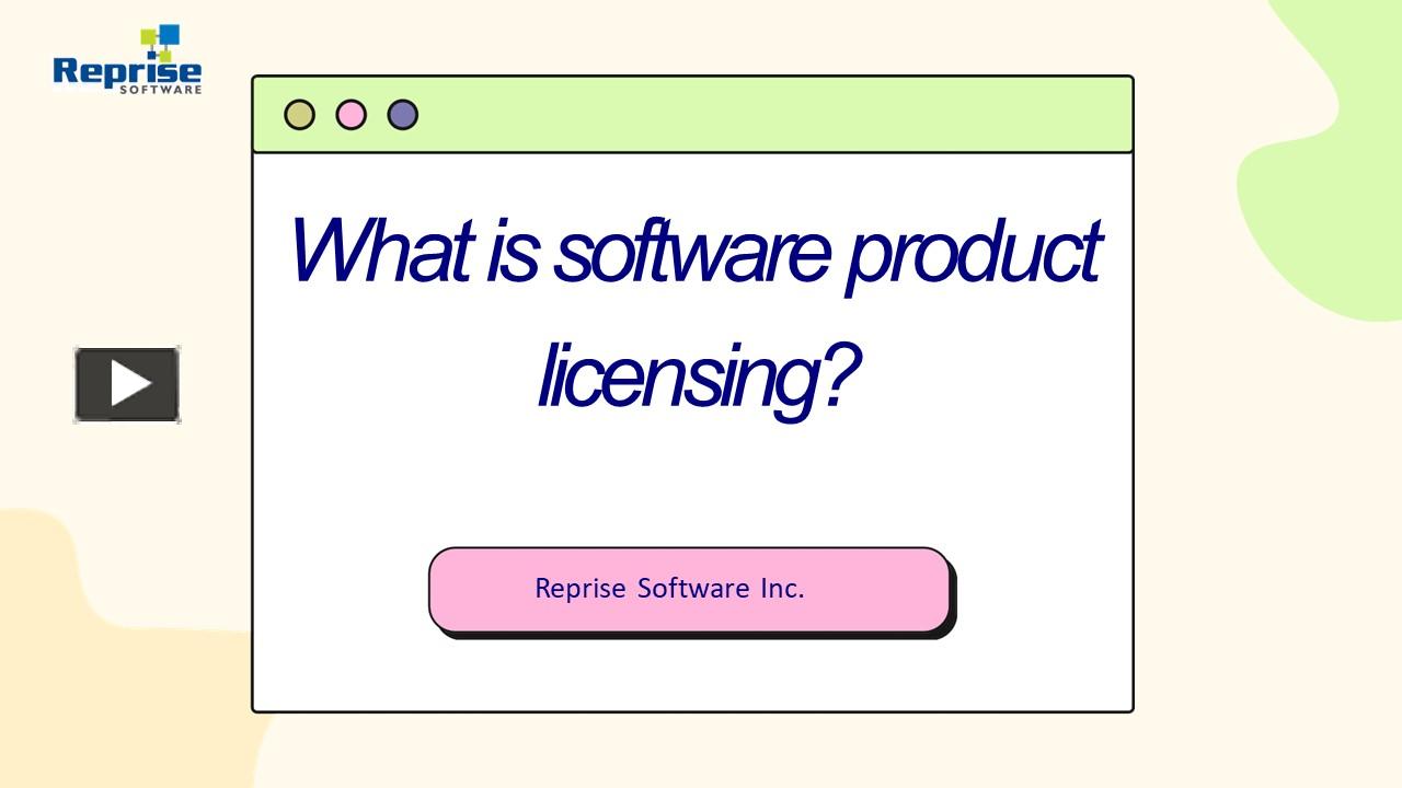 What is software product licensing? presentation | free to download
