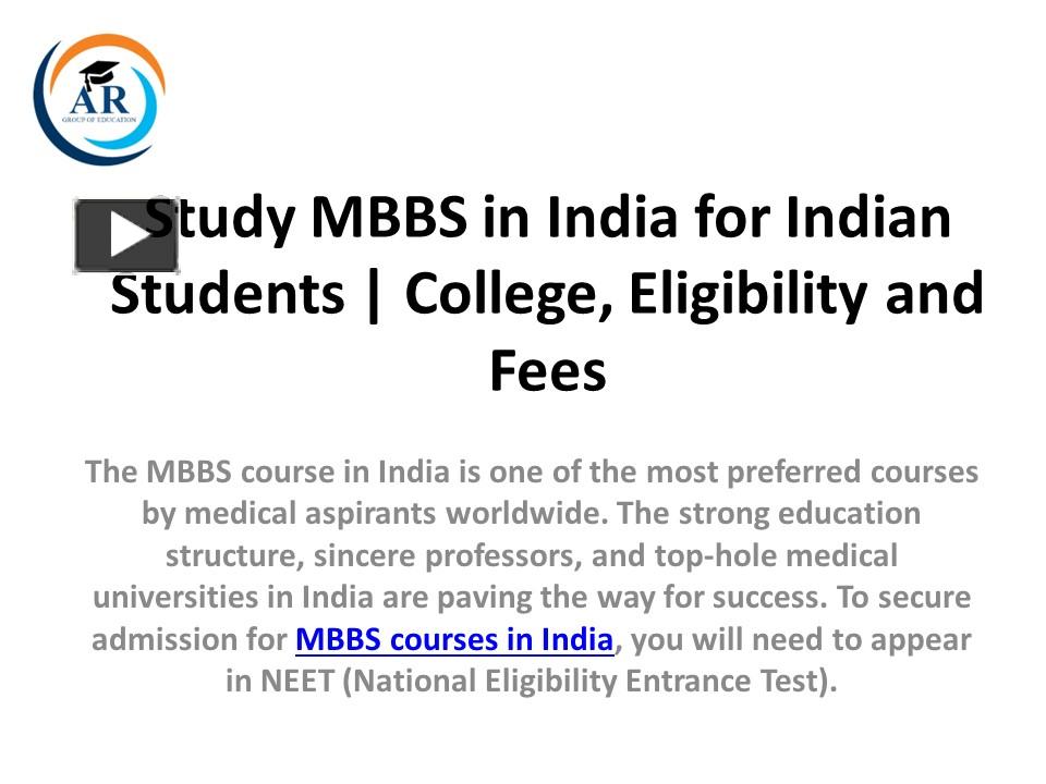 MBBS in India presentation | free to download