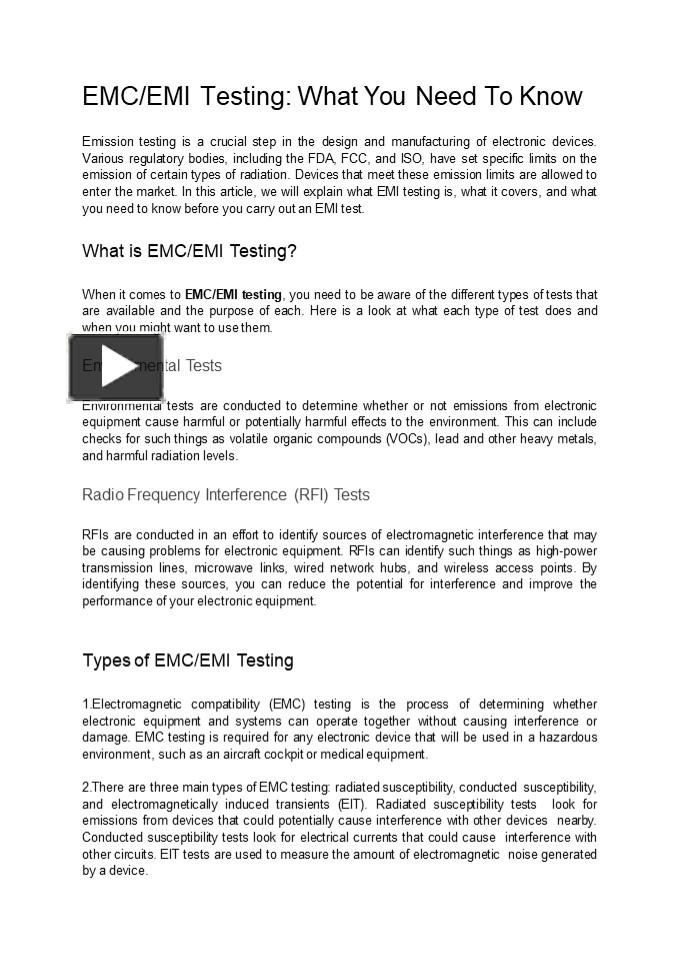 EMC/EMI Testing: What You Need To Know presentation | free to download