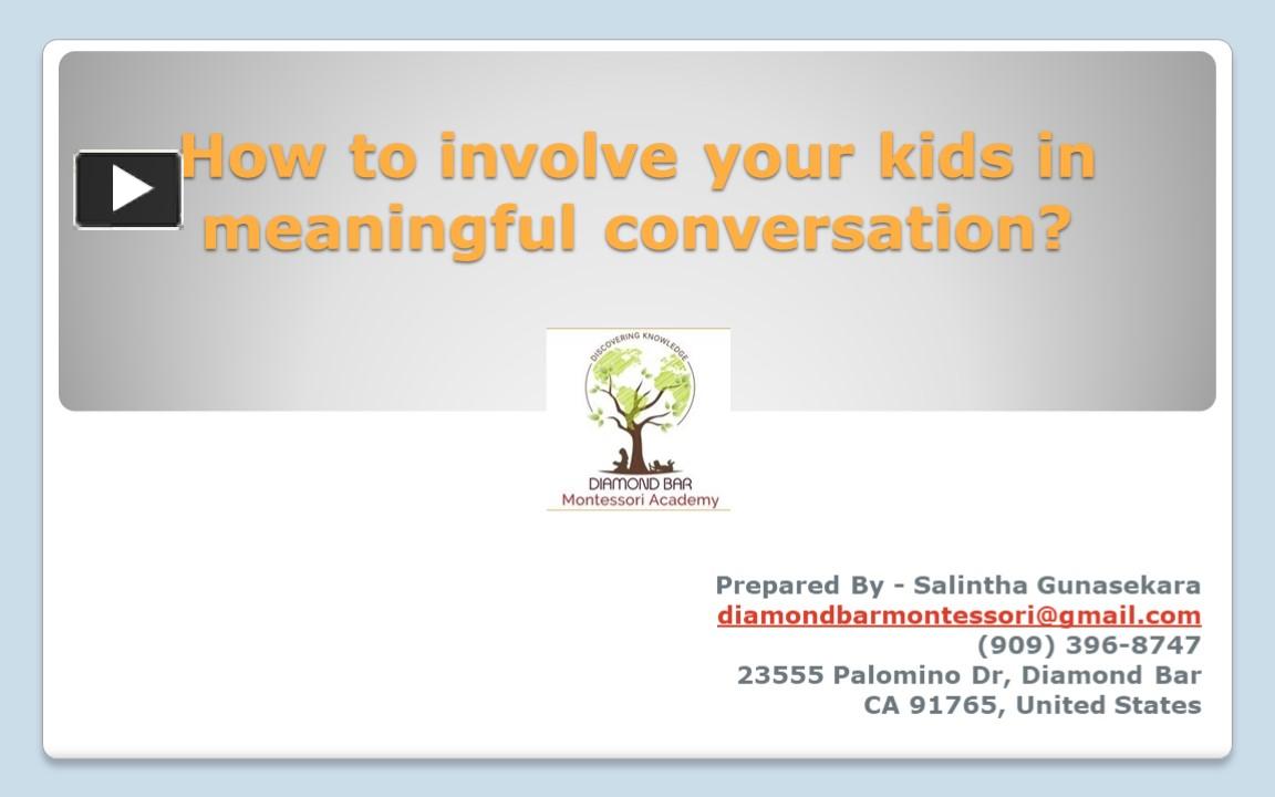 PPT – How to involve your kids in meaningful conversation? PowerPoint ...