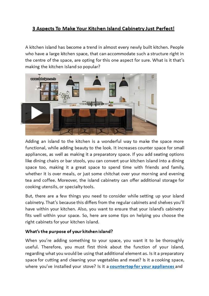 3 Aspects To Make Your Kitchen Island Cabinetry Just Perfect ...