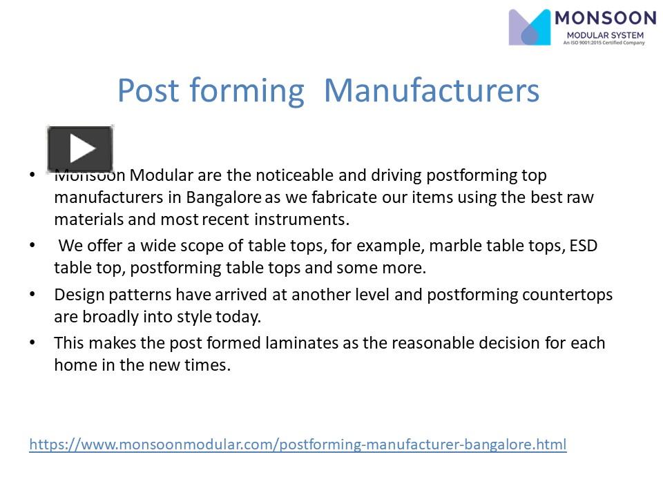 Postforming Top Manufacturers Bangalore-Post Forming Machine ...
