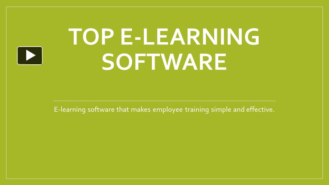 PPT – top elearning software PowerPoint presentation | free to download ...