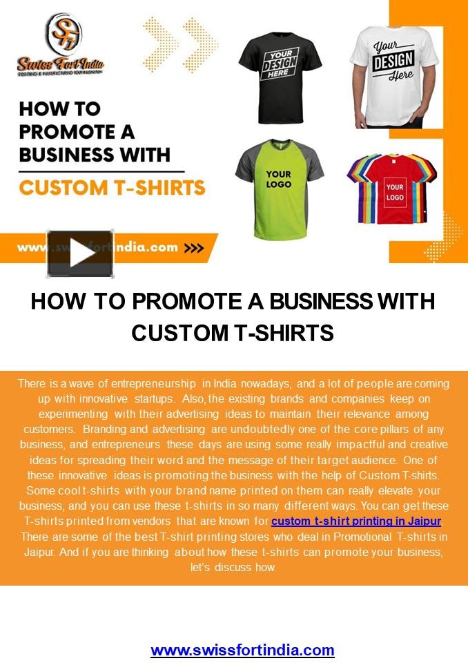 How to Promote a Business With Custom T-Shirts presentation | free to ...