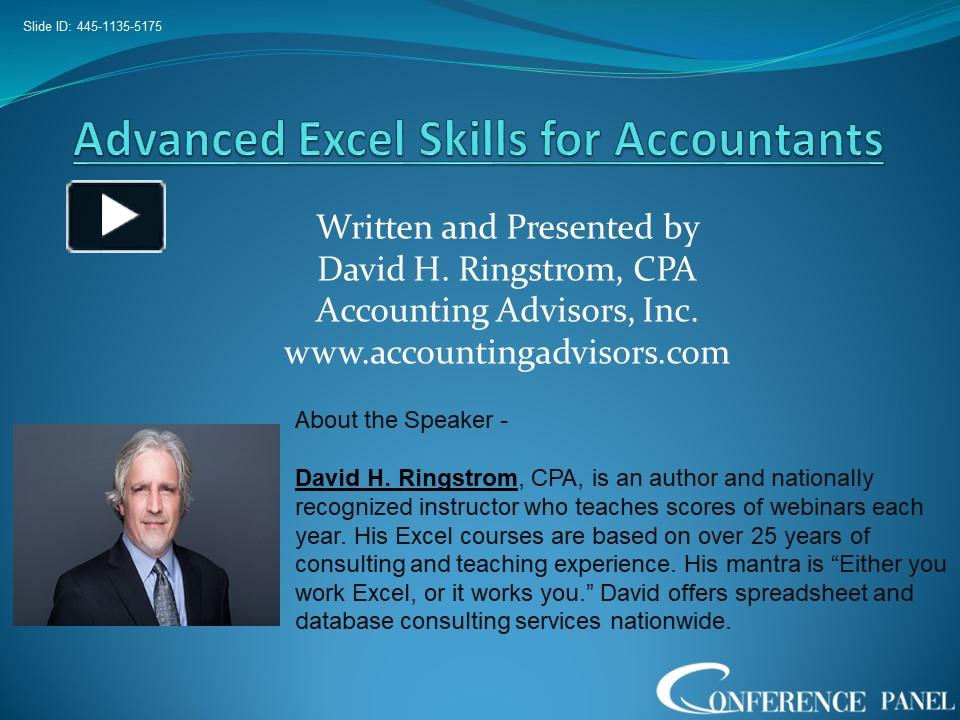 PPT – Mastering Excel Skills for Accounting Purposes PowerPoint ...