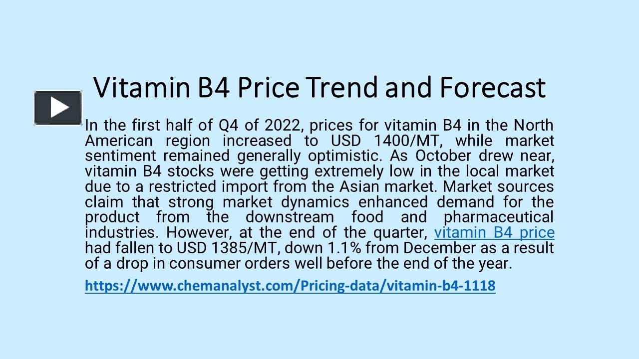 Vitamin B4 Price Trend and Forecast presentation | free to download