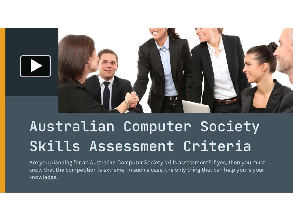 PPT – Australian Computer Society Skills Assessment Criteria PowerPoint ...