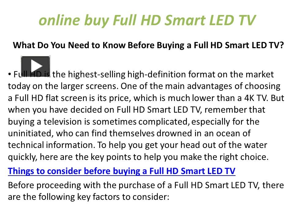 PPT – online buy Full HD Smart LED TV PowerPoint presentation | free to ...