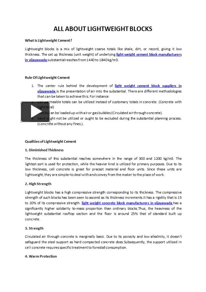 PPT – ALL ABOUT LIGHTWEIGHT BLOCKS PowerPoint presentation | free to ...