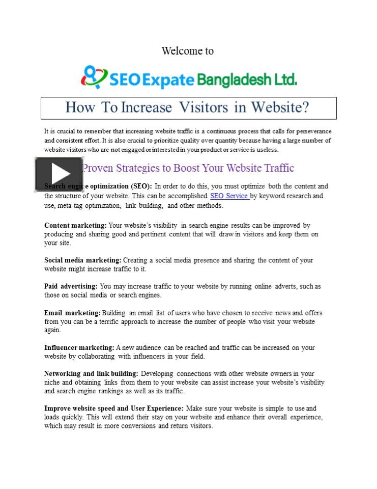 How To Increase Visitors in Website? presentation | free to download