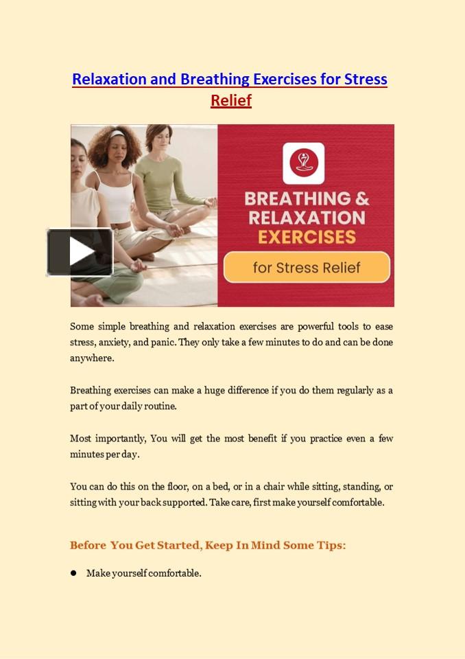 Relaxation and Breathing Exercises for Stress Relief presentation ...