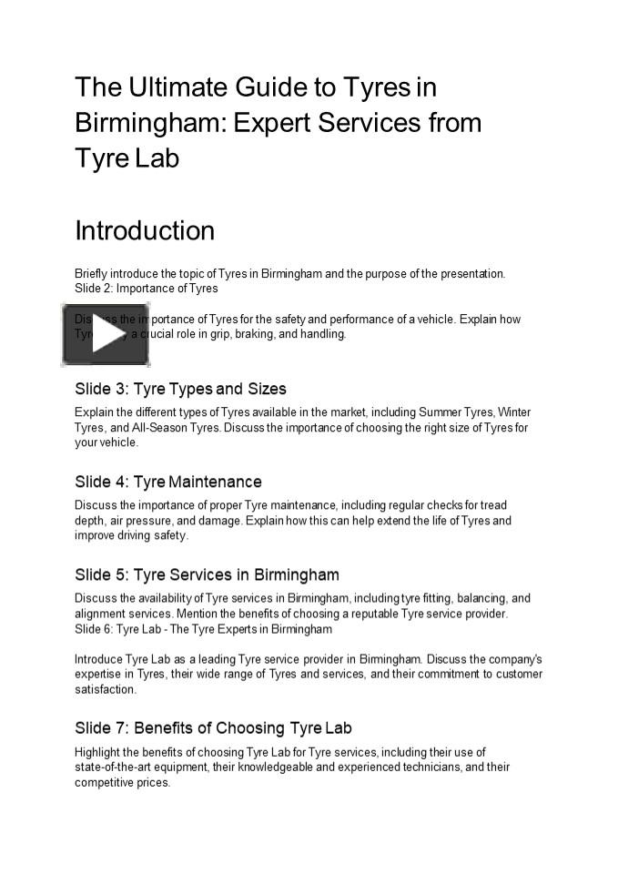 PPT – At Tyre Lab, we believe that everyone deserves PowerPoint ...