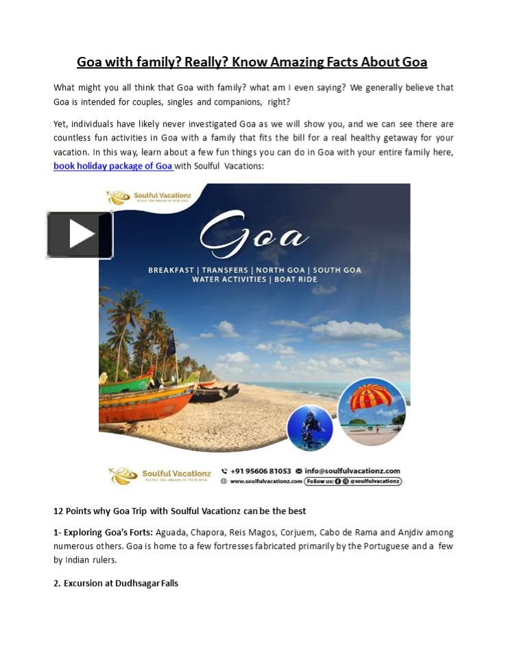 PPT – Goa Tour with Family - Amazing Facts About Goa PowerPoint ...