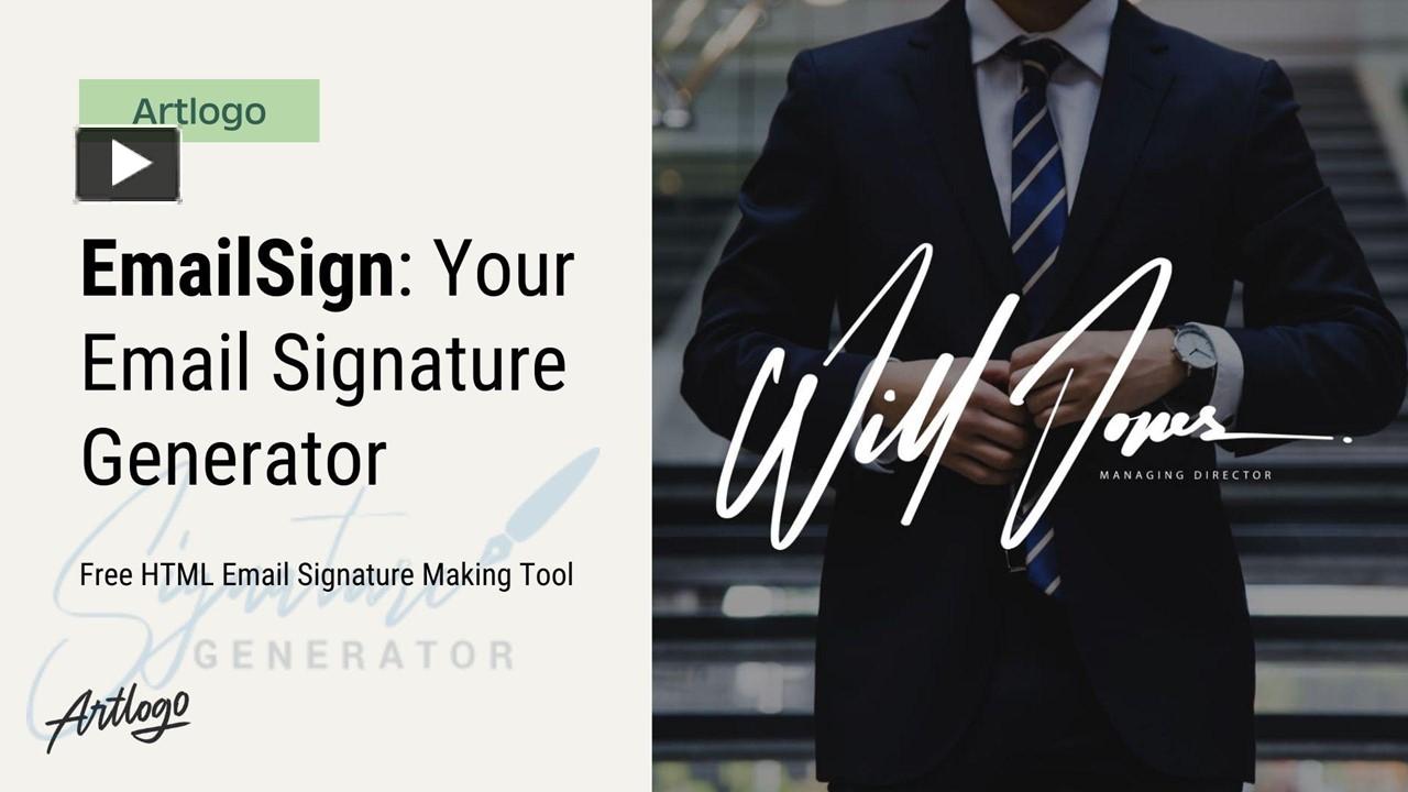PPT – Artlogo - Free Email Signature Generator PowerPoint presentation ...