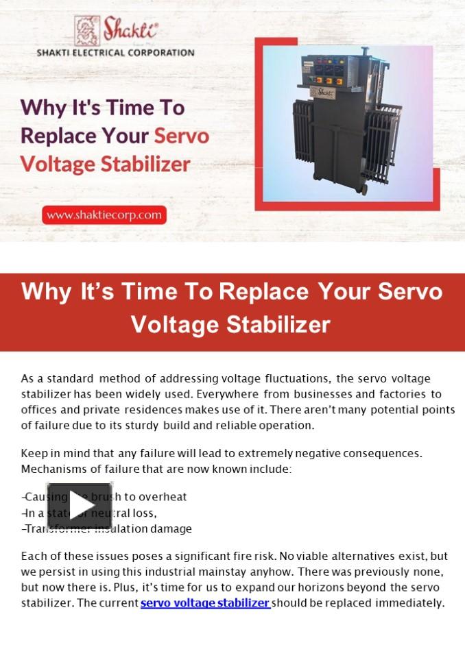 Why It's Time To Replace Your Servo Voltage Stabilizer presentation ...