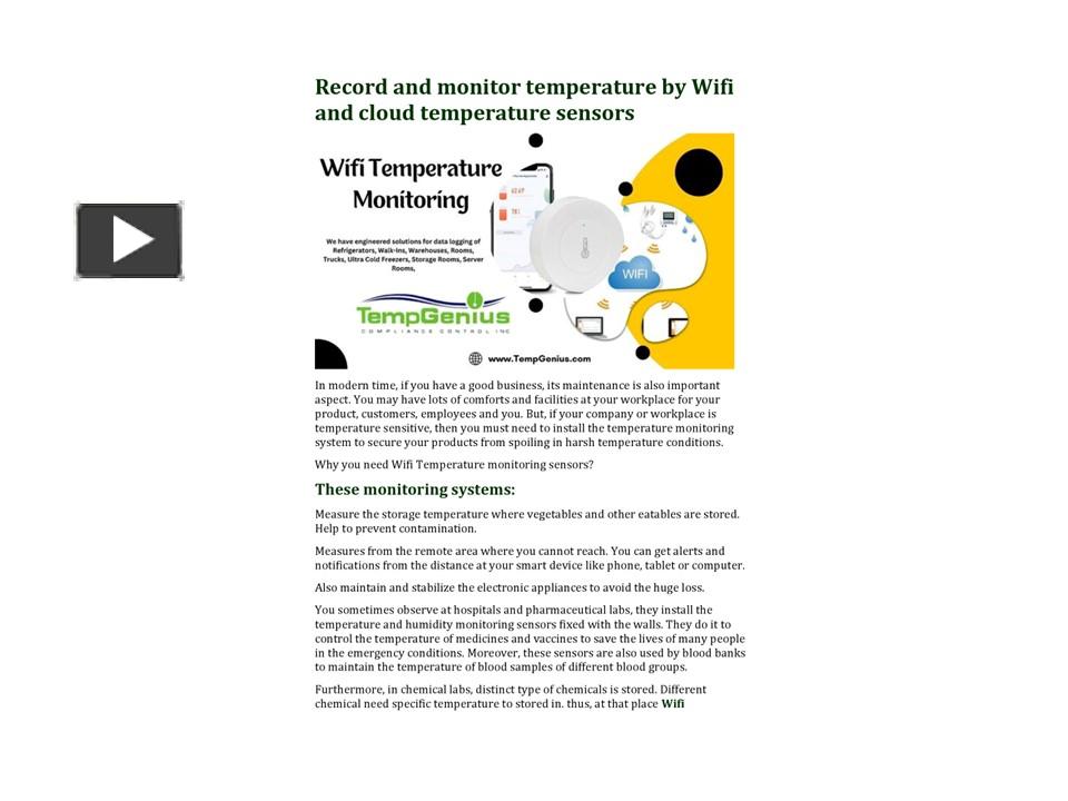 PPT – Record and monitor temperature by Wifi and cloud temperature ...