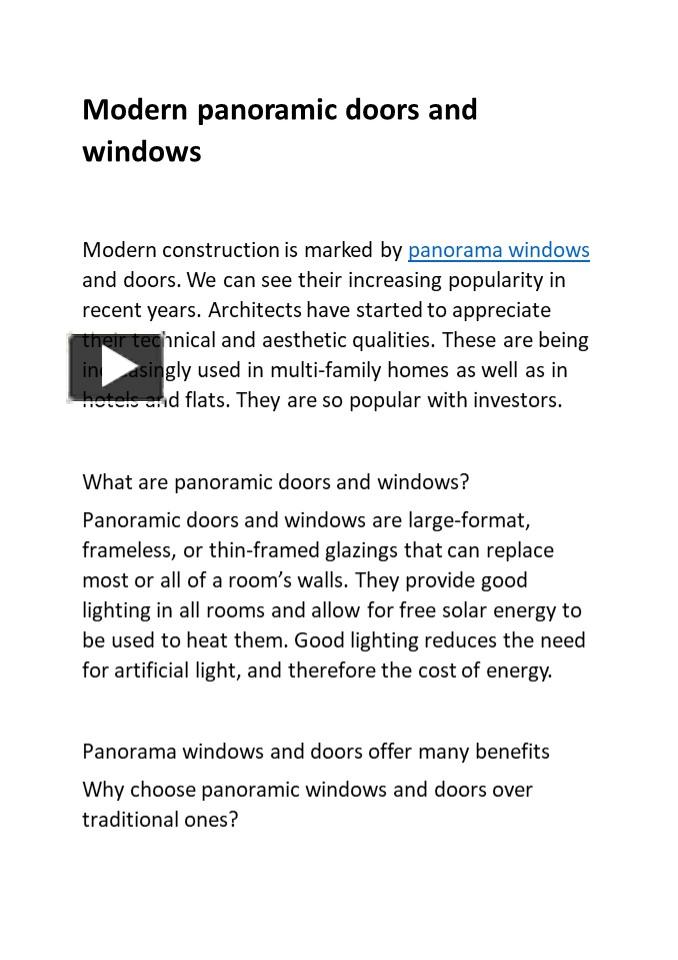 PPT – UPVC Panorama Windows Manufacturer PowerPoint presentation | free ...