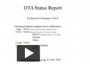 PPT – OTA Status Report PowerPoint presentation | free to view - id ...