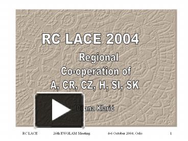 RC LACE Status Report presentation | free to download