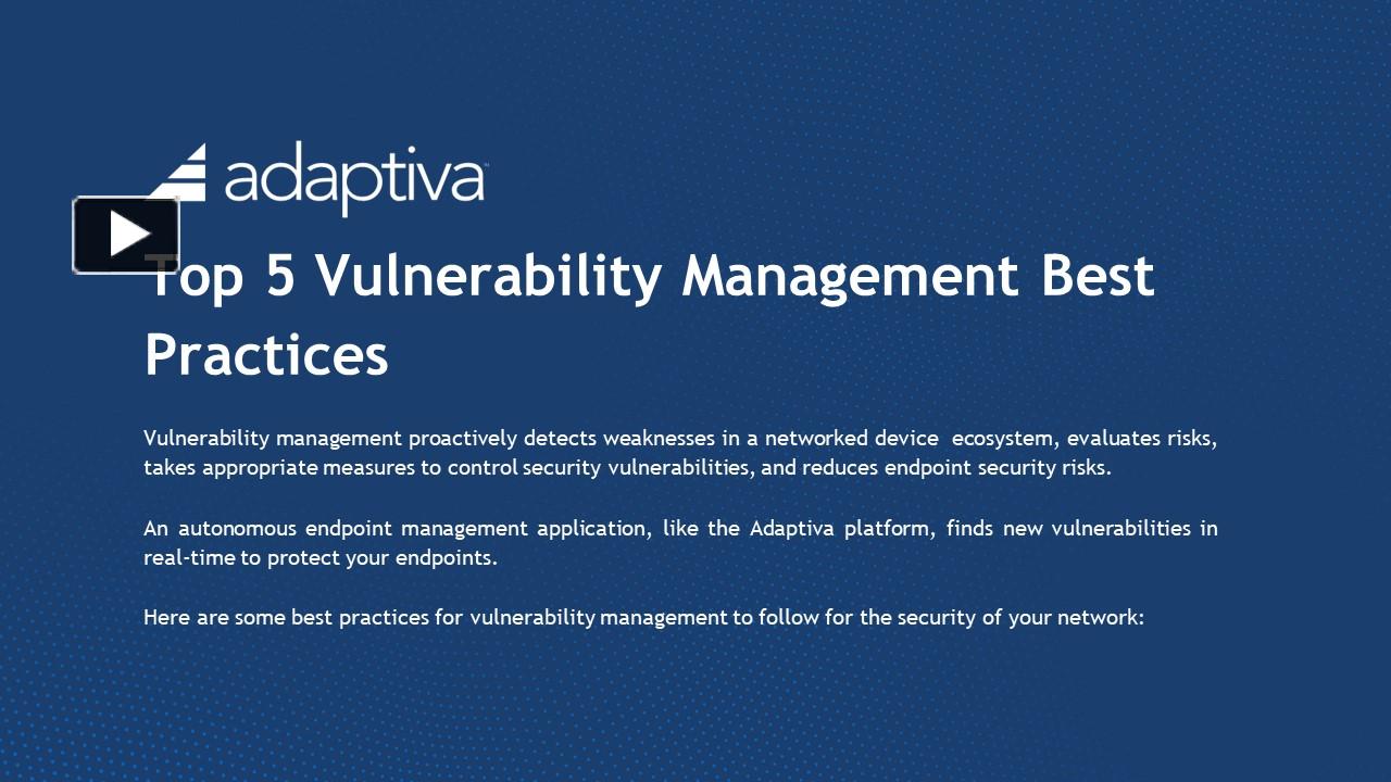 PPT – Top 5 Vulnerability Management Best Practices PowerPoint ...