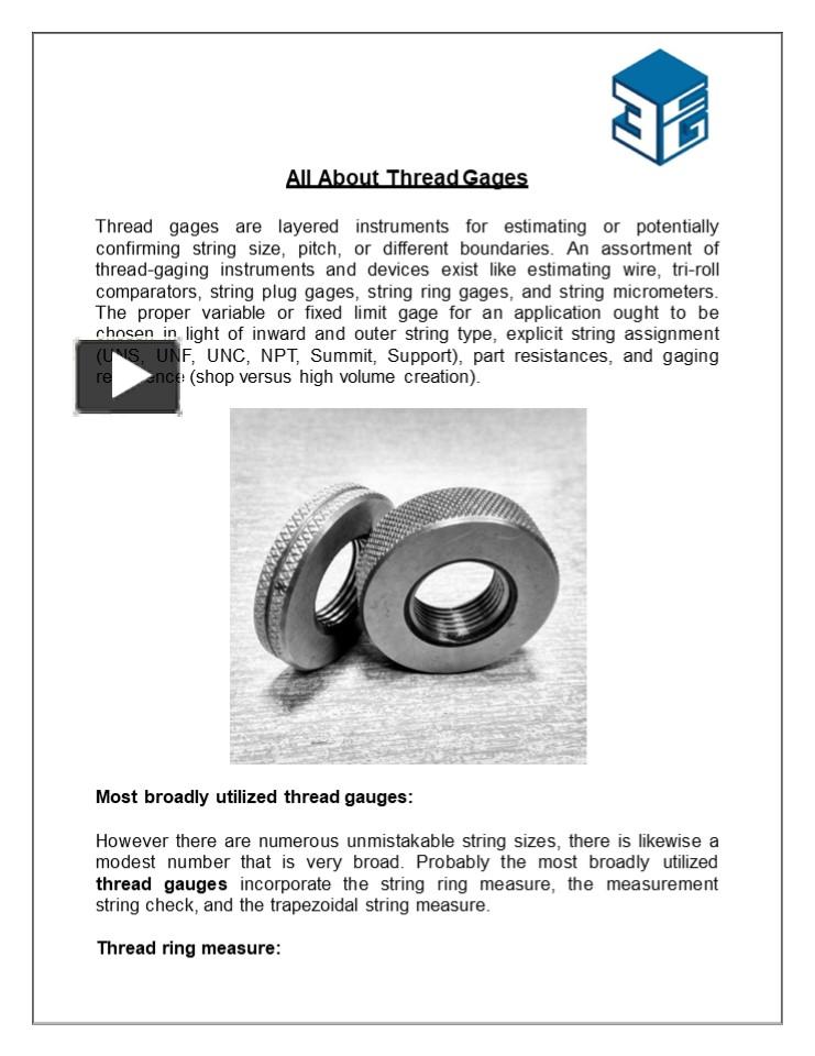 All About Thread Gages presentation | free to download