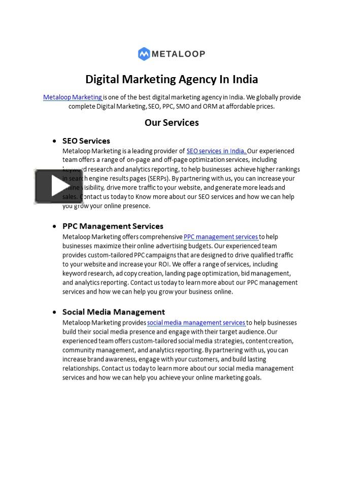 PPT – Digital Marketing Agency In India PowerPoint presentation | free ...