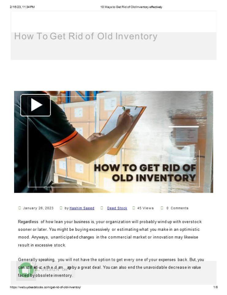 How To Get Rid of Old Inventory presentation | free to download