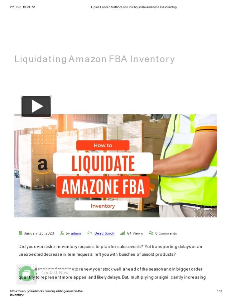 PPT – Liquidating Amazon FBA Inventory (1) PowerPoint presentation ...