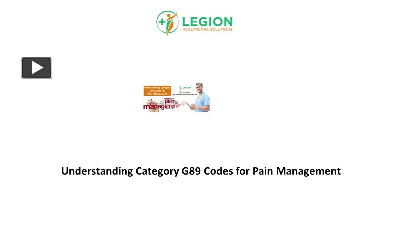 PPT – Understanding Category G89 Codes for Pain Management PowerPoint ...