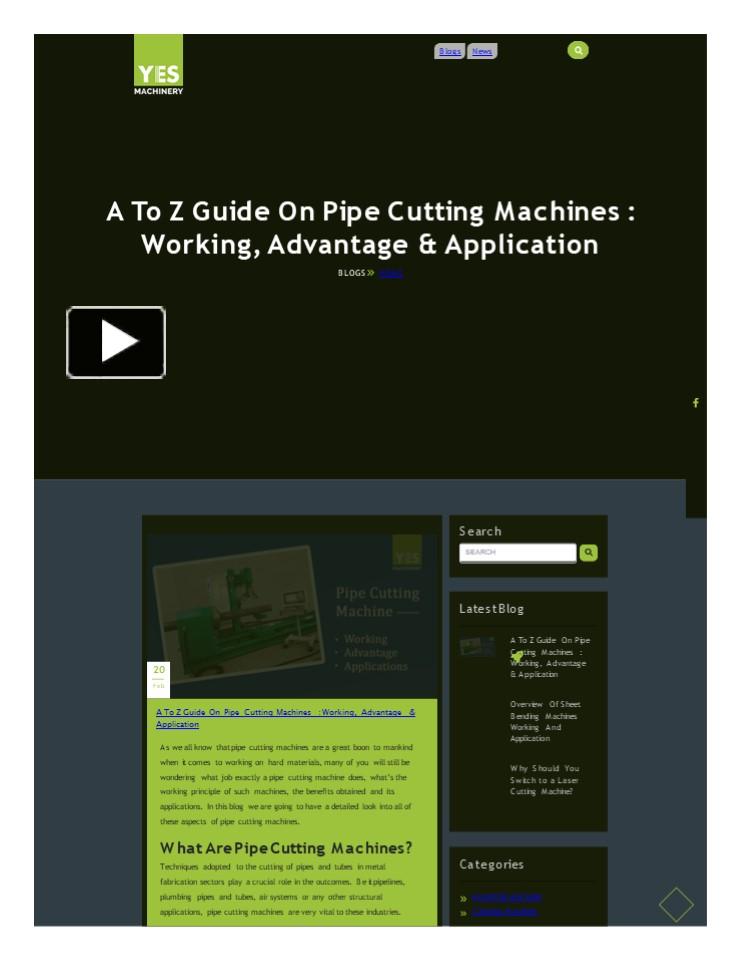 Guide On Pipe Cutting Machines : Working, Advantage & Application ...
