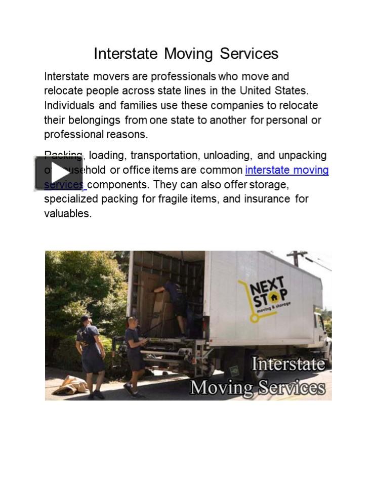 PPT – Interstate Moving Services PowerPoint presentation | free to ...
