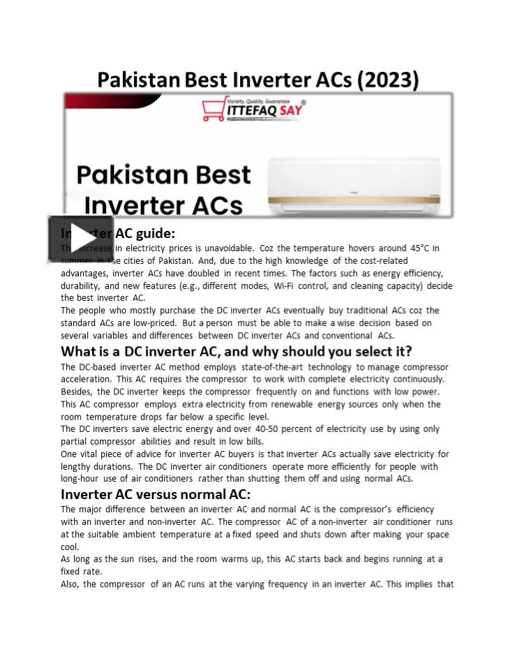 PPT – Pakistan's Best Inverter AC PowerPoint presentation | free to ...