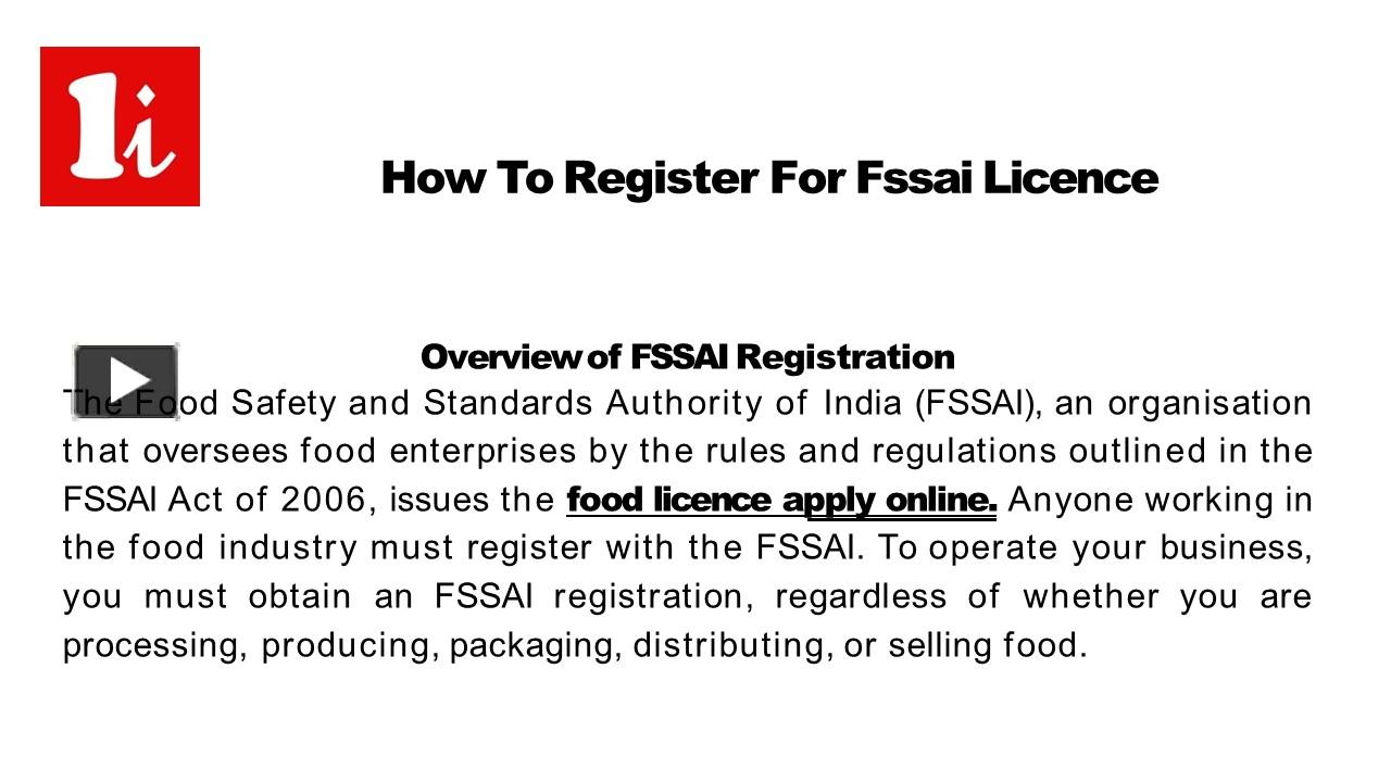 Fssai registration presentation | free to download