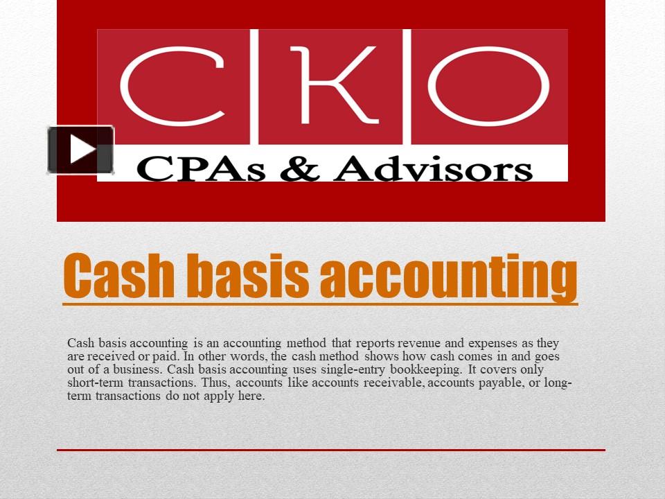 PPT – Cash basis accounting PowerPoint presentation | free to download ...
