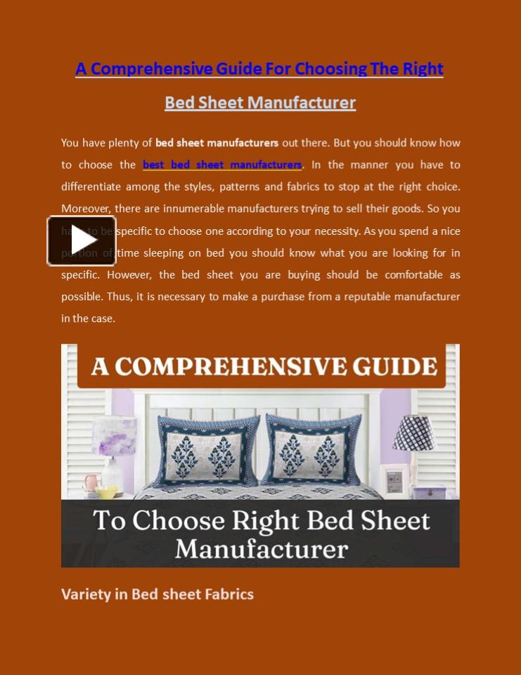 PPT – A Comprehensive Guide For Choosing The Right Bed Sheet ...