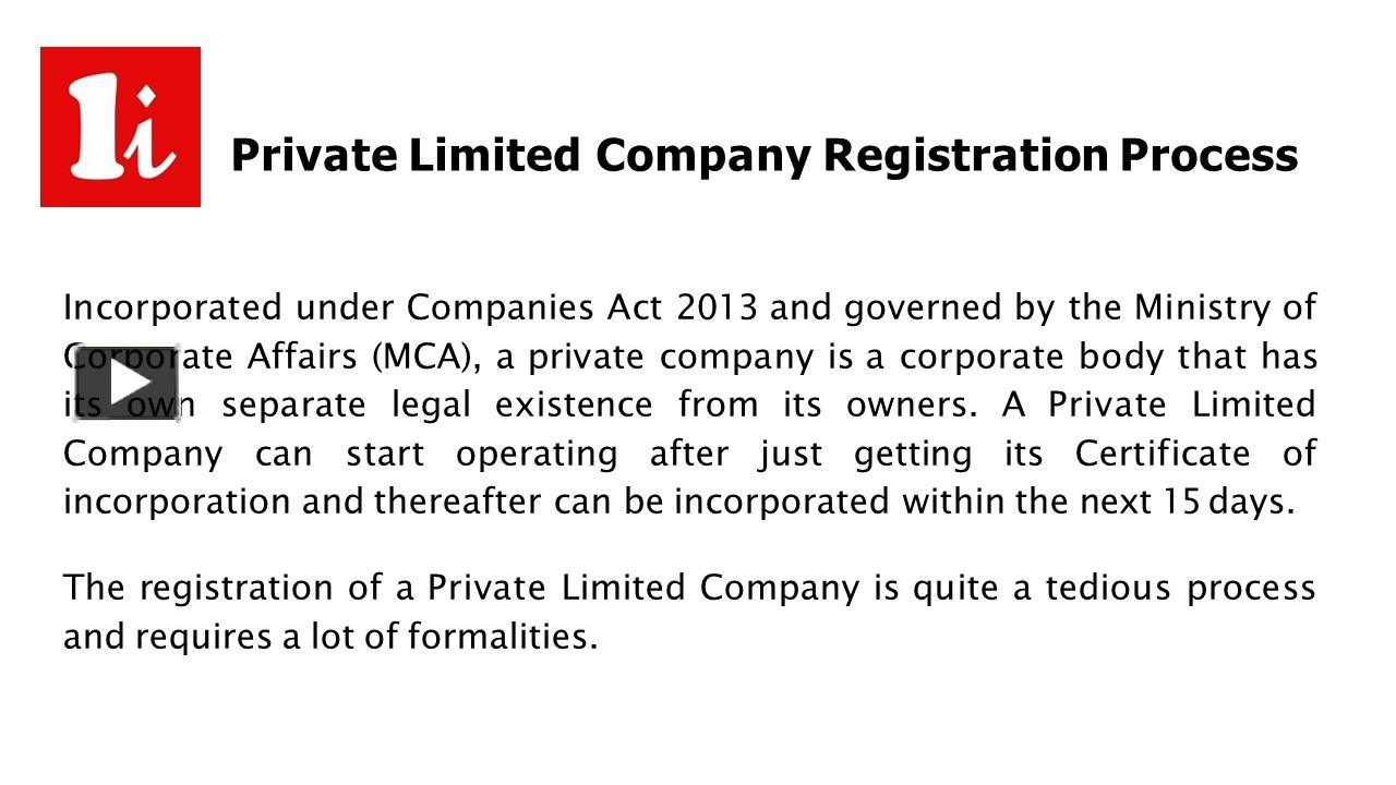 PPT – Private limited company registration PowerPoint presentation ...