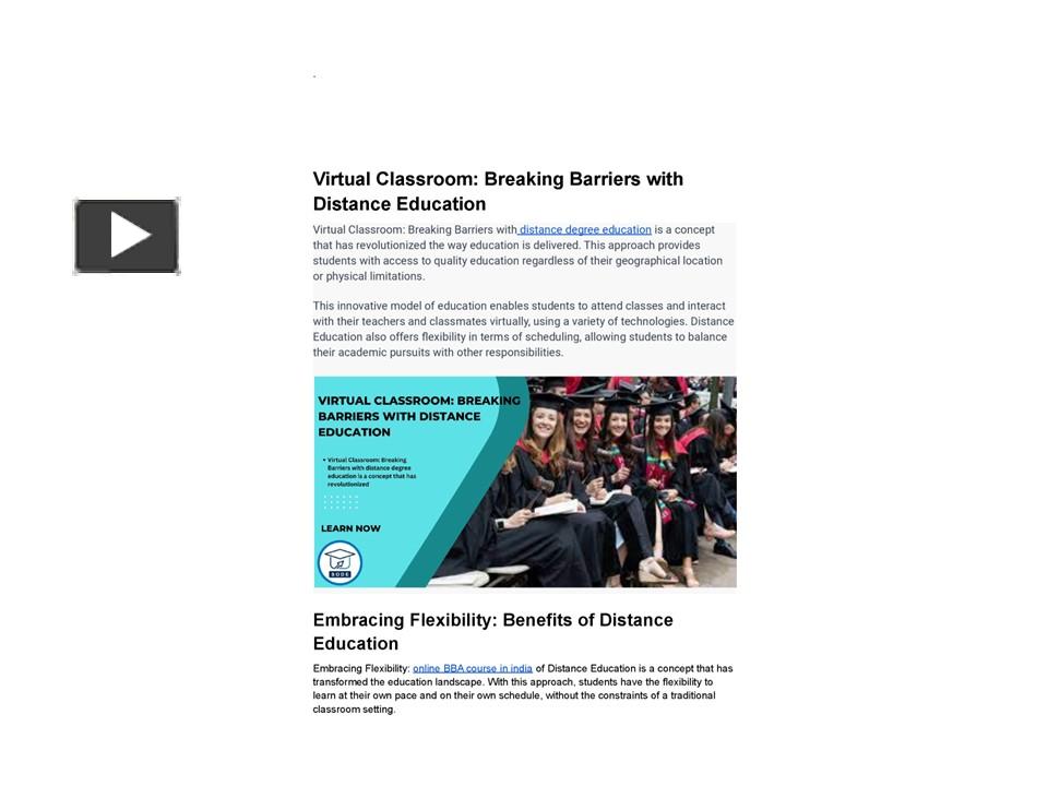 PPT – Virtual Classroom Breaking Barriers with Distance Education ...