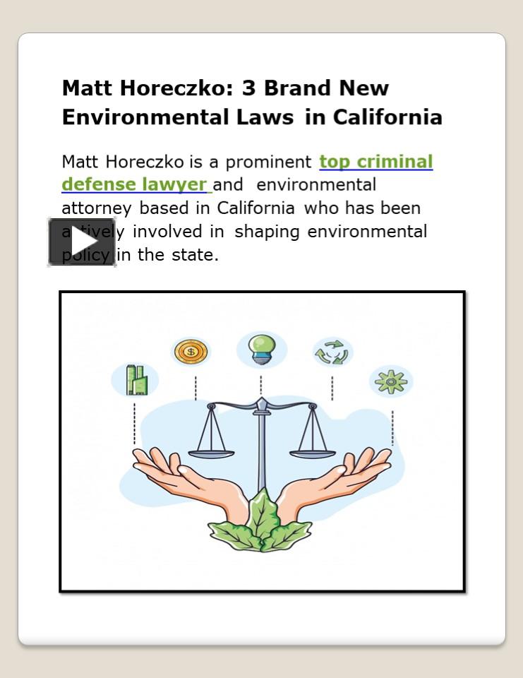 PPT – Matt Horeczko_ 3 Brand New Environmental Laws In California ...