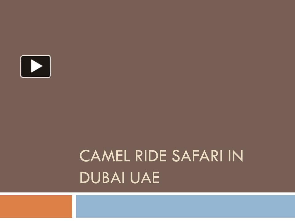 PPT – Camel Ride Safari in Dubai UAE PowerPoint presentation | free to ...