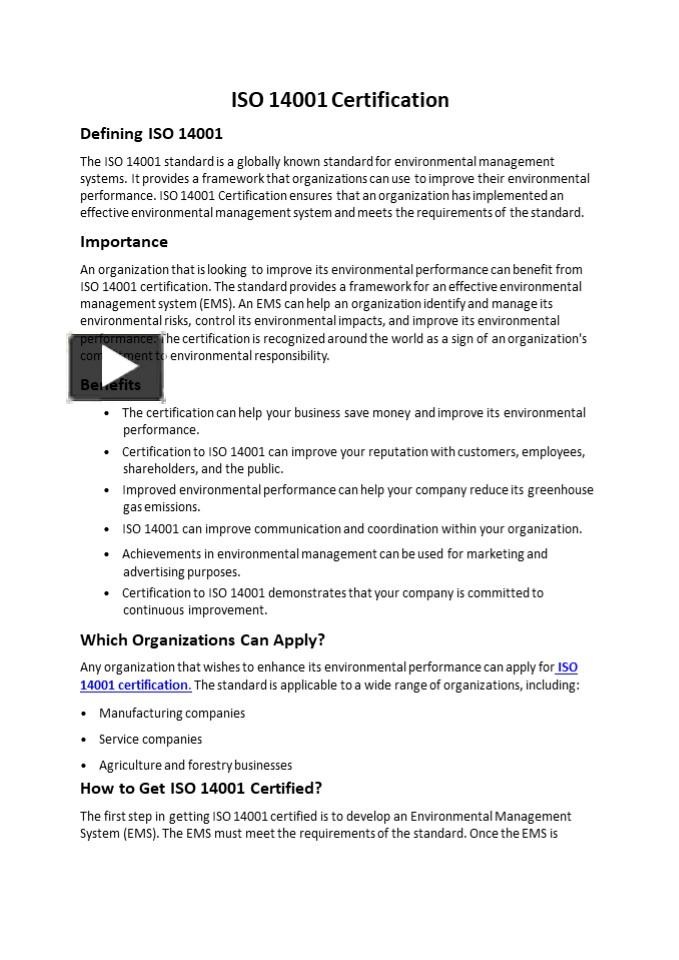 PPT – ISO 14001 Certification PowerPoint presentation | free to ...