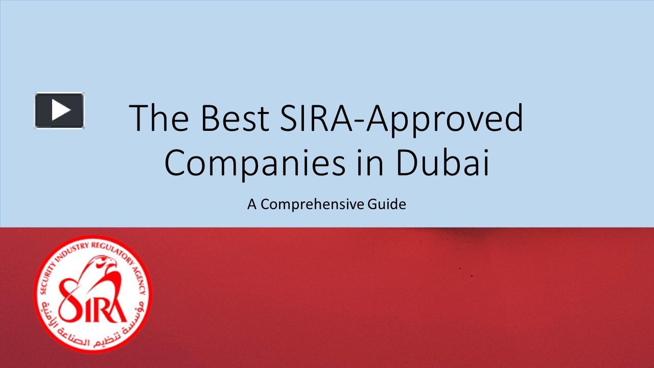SIRA Approved Companies in Dubai presentation | free to download